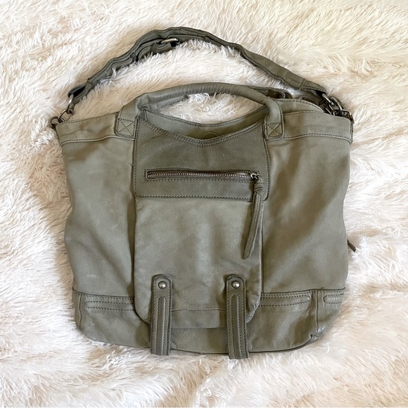 Bags | Revel Leather Light Green Bag Used | Poshmark